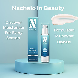 Sensitive Skin Hydrating Face Moisturizer - Baikal Water & Vitamin E Soothing Emulsion, 48mL/1.6oz, Non-Sticky, Anti-Redness, Vegan, for All Skin Types.