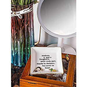 Ueerdand Gift for Mom from Daughter, Mother's Day, Christmas, Thanksgiving, Birthday Gift for Mother and Daughter Ceramic Ring Dish Decorative Jewelry Tray