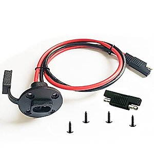 AYECEHI 10AWG SAE Cable,SAE to SAE Solar Weatherproof Socket Sidewall Port,SAE Cable Quick Disconnect Connect Solar Panel Mount Universal Flush Mountable Connector - 2ft/60cm