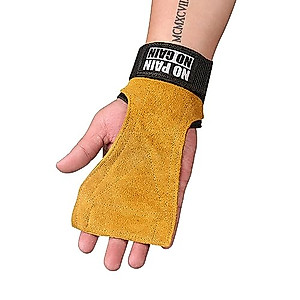 Yuehuam 2Pcs Hand Grips for Cross Training, Gymnastics, Weight Lifting, Gymnastics Gloves with Adjustable Wristband Leather Calisthenics Equipment for Men and Women