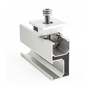 Copgge Solar Panel Middle Clamps Aluminium Solar Panel Mount Mid Clips Solar Panel Center Clamp Solar Mounting Bracket Roof Mount Clamps Solar Rail Mounting System Install Hardware (45mm pack of 12)