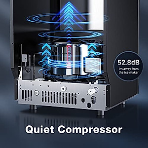 Ice Maker Commercial Ice Machine Self Clean, 100lbs/24H 45 Cubes per Batch in 11-18 Minutes 33lbs Storage Bin, Advanced LCD Panel w/Clear Indicators, Freestanding for Restaurant/Home/Food Truck