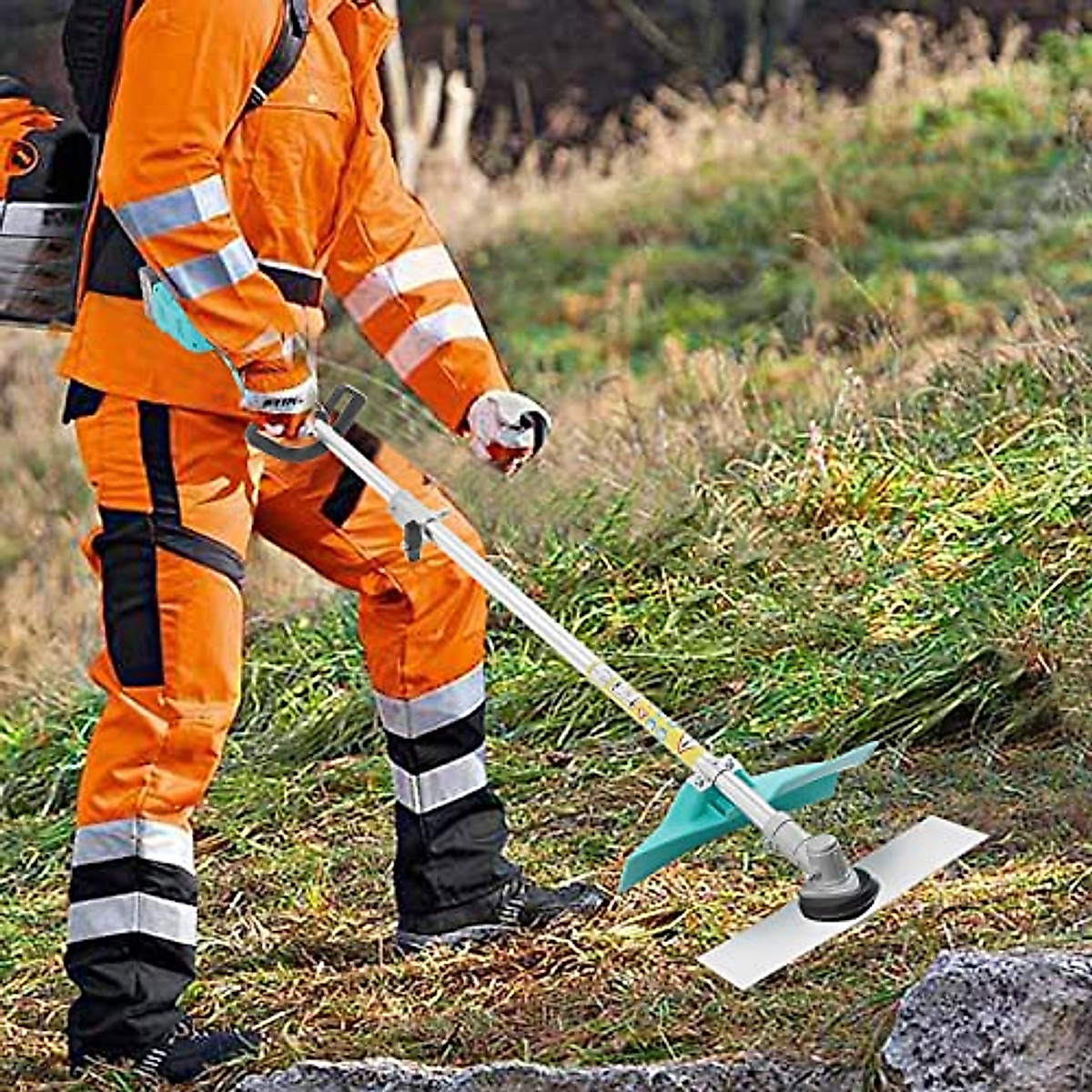 Cordless Electric Lawn Trimmer, Multifunctional 24V 1300W Lawn Mower Garden Strimmer Grass Cutter Brushless Motor for Green Belts, Parks, Farms, Backyard