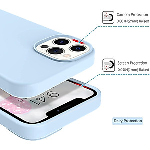 Telaso Compatible with iPhone 13 Pro Max Case, Liquid Silicone Soft Gel Rubber iPhone 13 Pro Max Case Slim Case with Microfiber Lining Protective Phone Cases for 6.7 inch iPhone 13 Pro Max,Baby Blue