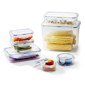 Lock & Lock Round Water Tight Food Container Snack Box, Set of 4, Clear