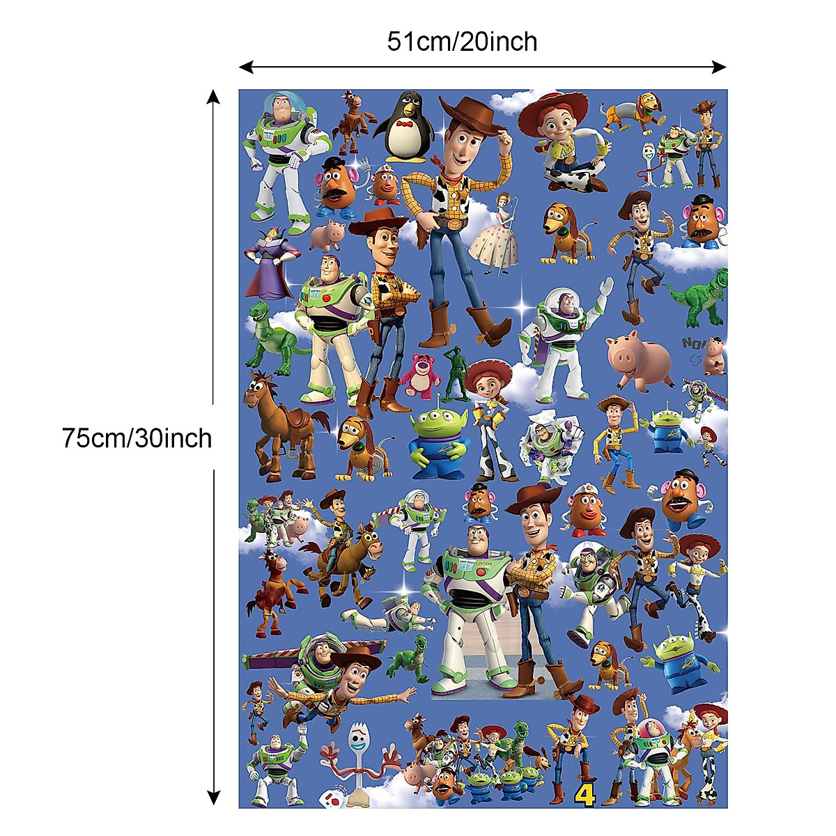 EYQQM Pack of 5 Gift Wrapping Paper 51x75cm Kraft Paper Quality Wrapping Paper Sheets Pack for Kids Birthday, Party Storage Festive Decoration (Blue Sky)