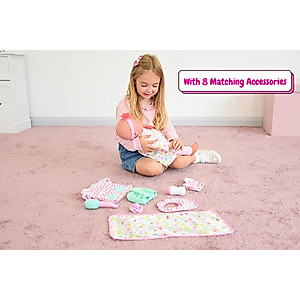 KOOKAMUNGA KIDS 18” Baby Doll Set - Baby Dolls for 2 Year Old Girls & Boys and Up - Comes w/Soft Baby Doll - Toy Baby Bottle - Diaper Bag - Blanket & Pacifier & Plush-Rattle