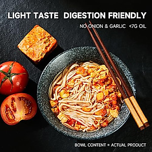 Zhuangmian Vegan Noodles, Non-Fried Ramen Noodles, Flaxseed Oil, Tomato & Mushroom Flavor, Low-Fat High-Fiber, 6-Pack (600g)