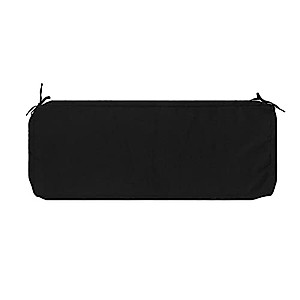 Water-Resistant Outdoor Bench/Settee Cushion Slip Cover,Patio Furniture Cushion Covers,Garden Long Chair Cover ONLY-48x18x3 INCH (Black)