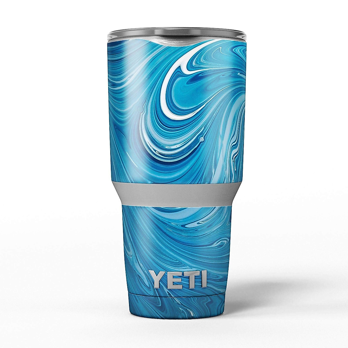 Design Skinz Liquid Blue Color Fusion - Skin Decal Vinyl Wrap Kit Compatible with The Yeti Rambler Cooler Tumbler Cups