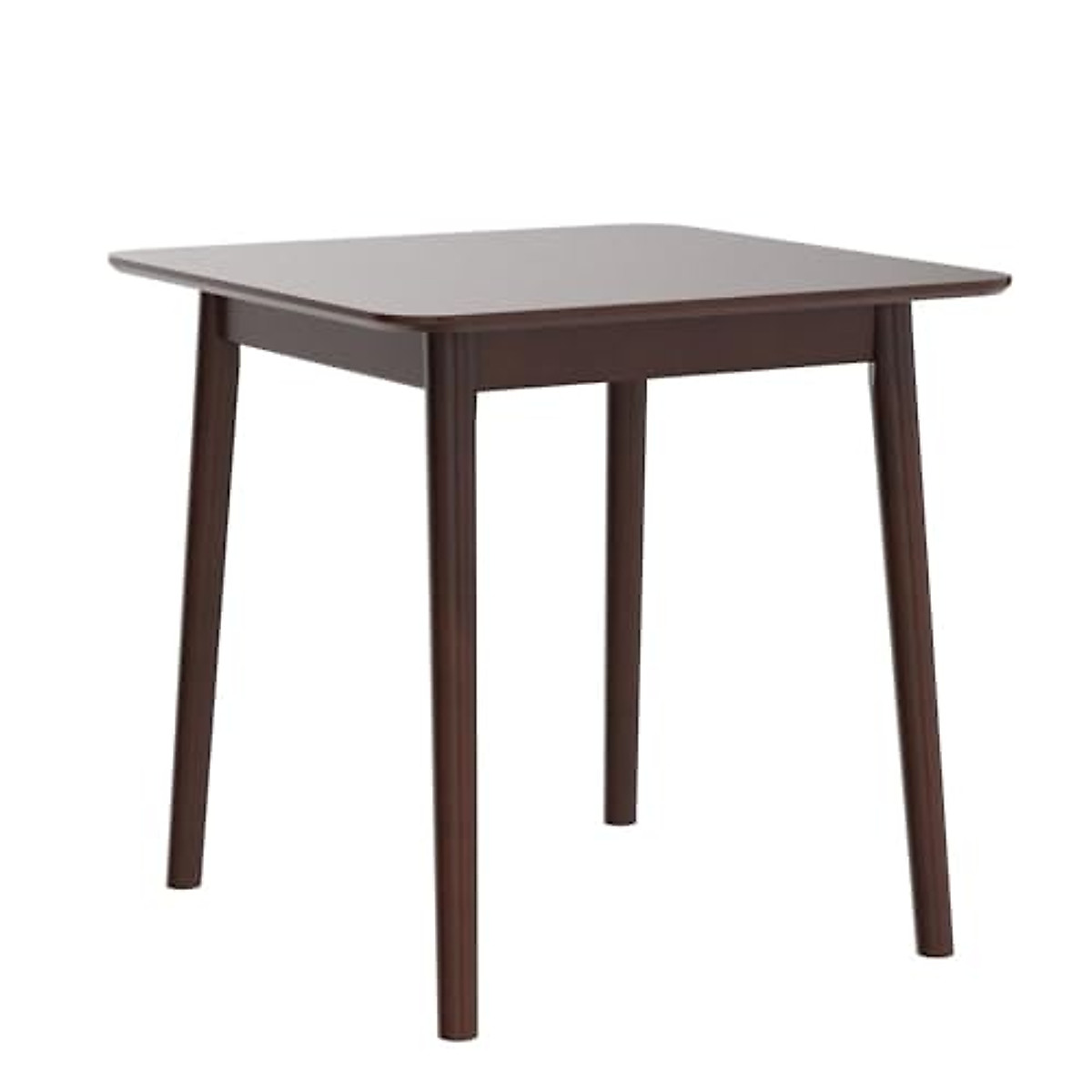 Livinia Aslan 29.5" Malaysian Oak Square Wooden Dining Table/Small Solid Wood Kitchen Desk (Walnut)