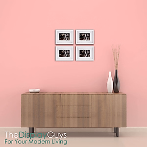 The Display Guys - 6-Pack Minimalist Wooden Picture Frames with Tempered Glass - 5x7 mat to 4x6 - White - Wall & Tabletop