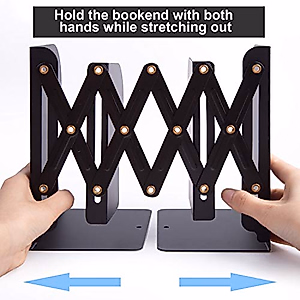 MDHAND Adjustable Bookend, Desk Magazine File Organizer Holder, Desk Organizer and Accessories for Office, Books, Papers, Extends up to 19 inches