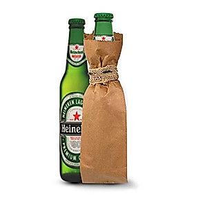 CulinWare Beer Paper Bags Brown Kraft, Unprinted Grocery Beer Bags 500/Pack(1/2 Pint)