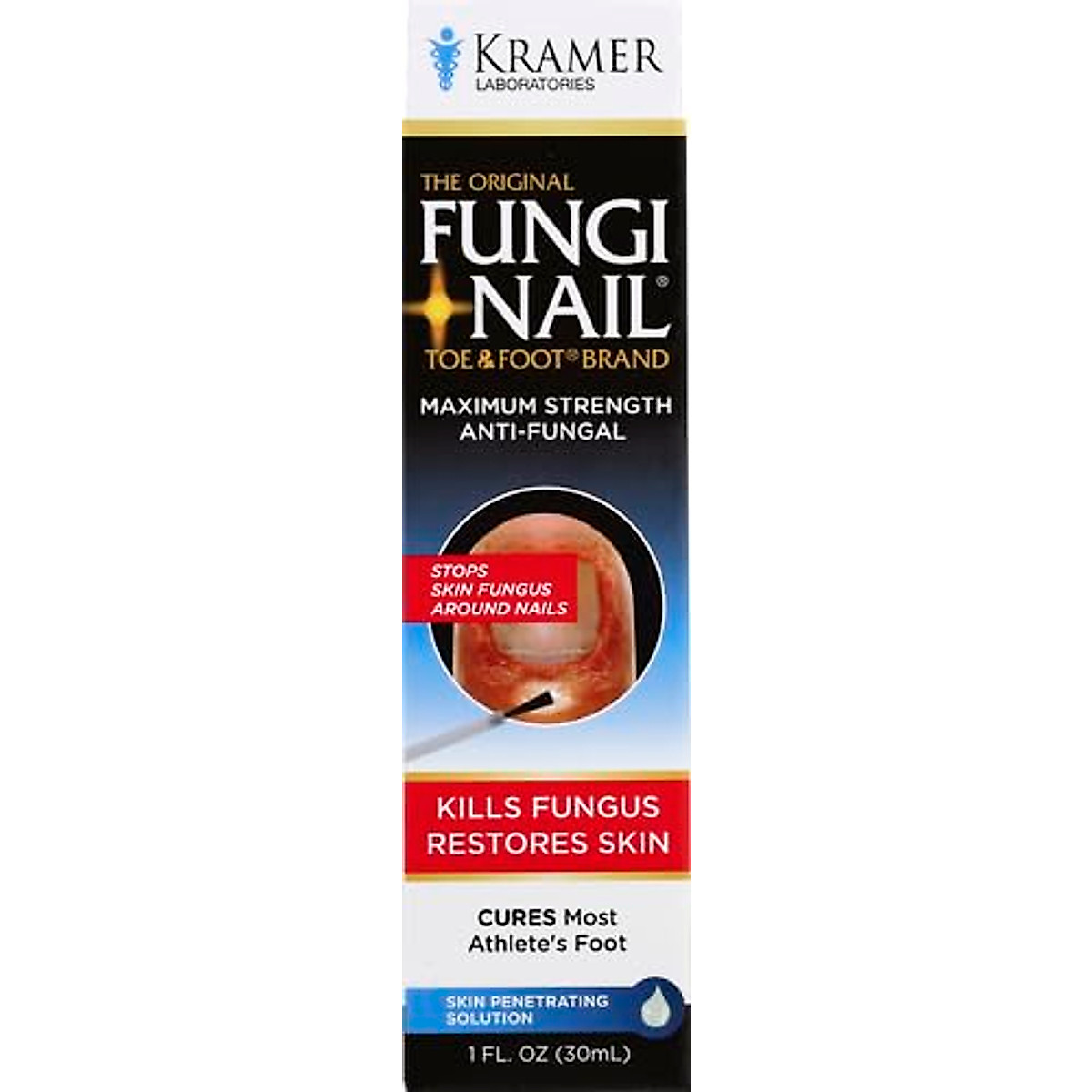 Fungi-Nail Anti-Fungal Liquid Solution, Kills Fungus That Can Lead to Nail & Athlete's Foot with Tolnaftate & Clinically Proven to Cure and Prevent Fungal Infections 1 Fl Oz (Pack of 1)