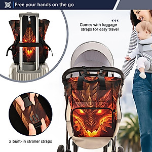 xigua Dragon Head Red Diaper Bag Backpack Multi Function Baby Changing Bags Waterproof Large Capacity Travel Back Pack for Mom Dad