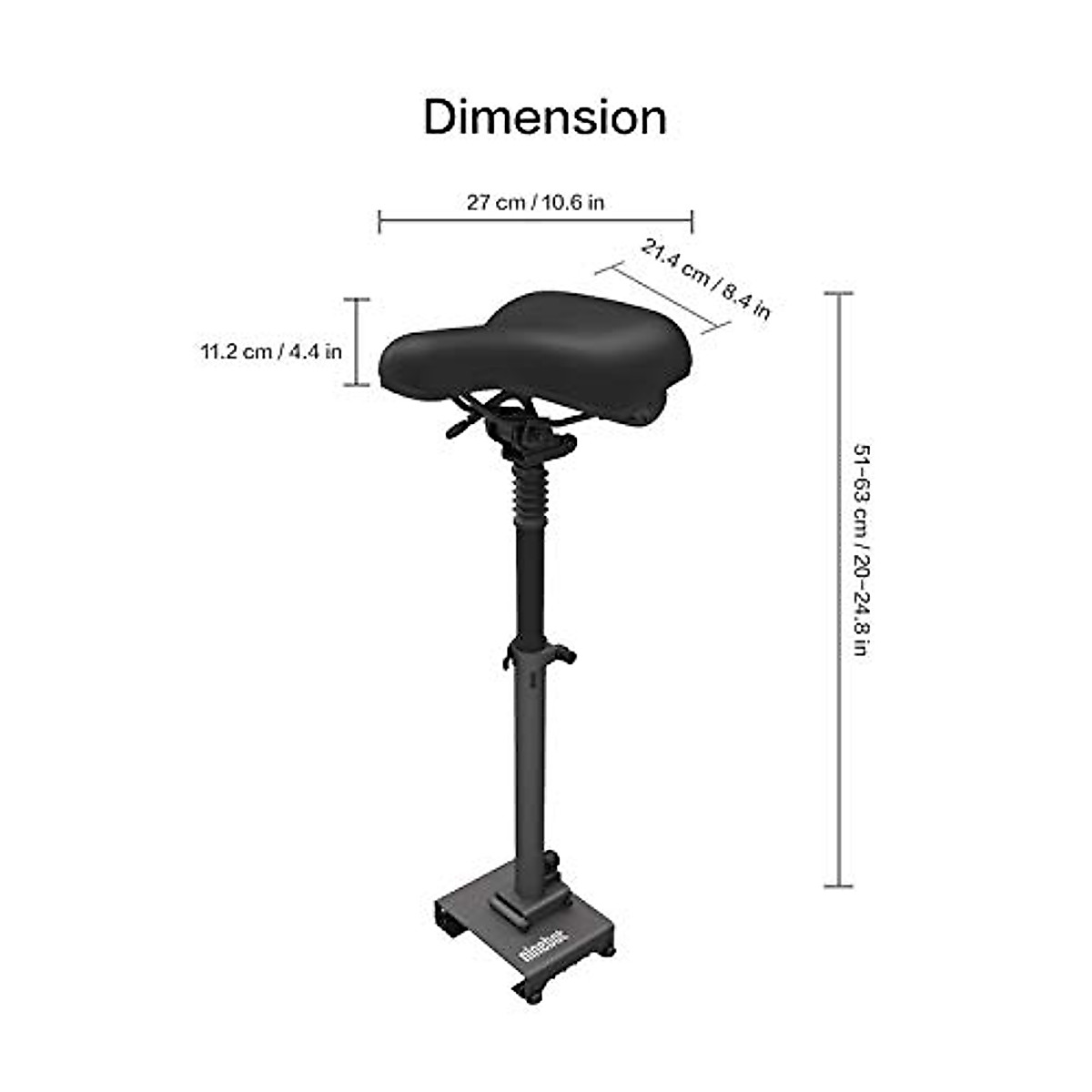 Segway Ninebot Electric Scooter Seat Saddle for MAX G30P and G30LP, Adjustable Comfortable and Shock Absorbing MAX Seat Saddle, Black, Large
