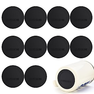 10Pcs Rubber Non Slip Bottoms Tumbler Bumpers Bottoms for Sublimation Tumblers with Adhesive for Skinny Tumblers, Wine Tumblers, Mason Jars 12oz/15oz/17oz/20oz/30oz (Black, 56mm)