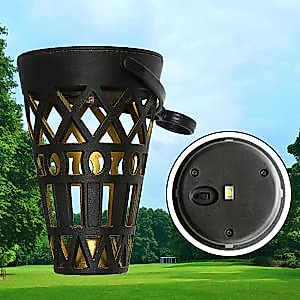 newvivid 6 Packs Pathway Solar Lights Outdoor Garden Solar Lamps Garden Stake Light, Solar Powered Pathway Lights Waterproof Landscape Lighting for Patio, Yard, Walkway Sidewalk Courtyard Black