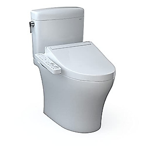 Aquia IV Cube 2-Piece 1.28 GPF Dual Flush Elongated ADA Comfort Height Toilet in Cotton White, C2 Washlet Seat Included