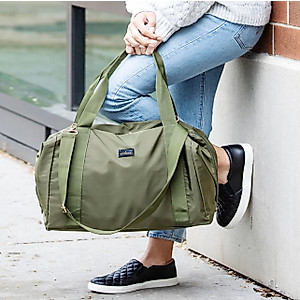 KEDZIE Triple Threat Foldable Duffle Shoulder Bag for Women with Adjustable Removable Shoulder Strap - Black