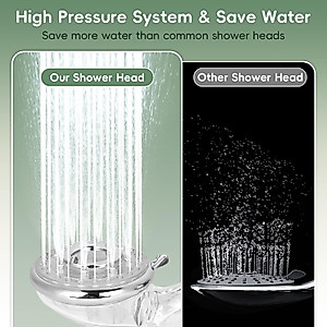 Filtered Shower Head with Handheld, High Pressure 7 Spray Mode Shower Head with Filter for Hard Water, Detachable Water Saving Spray Handheld Showerheads with 59“ Hose for Dry Skin & Hair, Chrome
