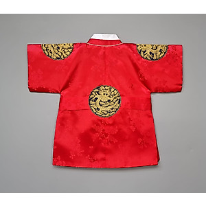Korean Traditional Clothing Hanbok Boy Baby 100th Days First Birthday Dol Party Celebrations Red 1-10 Ages BDGH03 (100th days hanbok+hat)