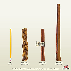 Redbarn Odor Free 7" Braided Bully Sticks for Dogs (1-Count)