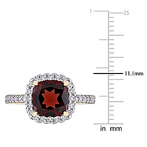 Abbie+Cleo Womens Cushion Cut Gemstone Halo Statement Ring in Yellow Gold Flash Plated Sterling Silver, Size 5