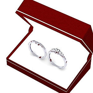 Dazzlingrock Collection 0.45 Carat (ctw) 10k Round Diamond 5 Stone Wedding Ring Set for Women, White Gold, Size 8