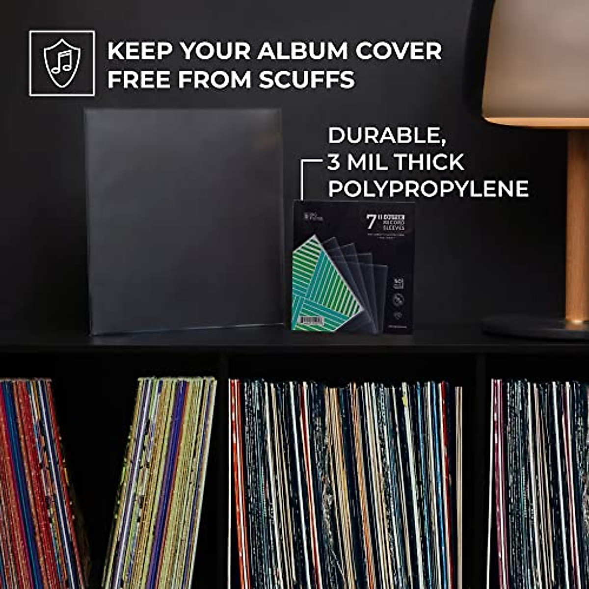 BIG FUDGE 25x Vinyl Record Outer Sleeves 12" LP | Durable & Wrinkle-Free | Crystal Clear & Made from High-Density Polypropylene | 3 mil Thick, 12.75” x 12.75” | Fits Most Gatefolds and Double LPs