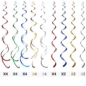 Blulu Western Party Decorations Pack Hanging Swirls Foil Swirls Party Ceiling Decorations Western Cowboy Theme Party Barnyard Theme Birthday Baby Shower Decor Event Supplies 30Ct
