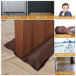 VISEMAN Under Door Stopper, Inflatable Door Blocker, Adjustable Door Sweeps for Bottom of Door and Window, 34"-36"