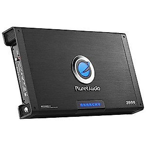 Planet Audio AC2600.2 Anarchy Series Car Audio Amplifier - 2600 High Output, 2 Channel, Class A/B, High/Low Level Inputs, High/Low Pass Crossover, Full Range, Hook Up To Stereo and Subwoofer