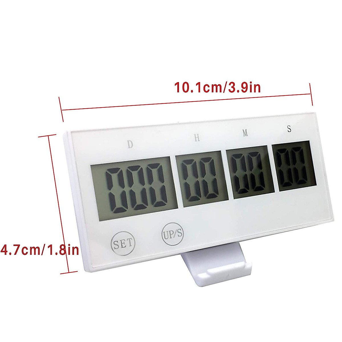 VideoPUP Digital 999 Days Count Down/UP Touch Button with Bracket Timer for Vacation Retirement Wedding Birthday Gestation Period Examination(White)