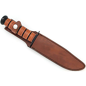 Snake Eye Tactical Full Size KA-BAR Style Genuine Leather Sheath (Brown 8")