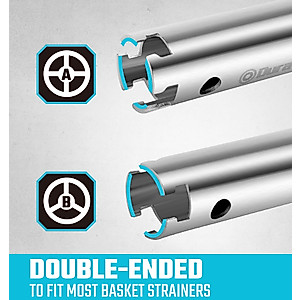 DURATECH Long Reach Basket Strainer Wrench, Universal Sink Strainer Wrench with Sliding Handle, Double End, 1/2" & 3/8 "
