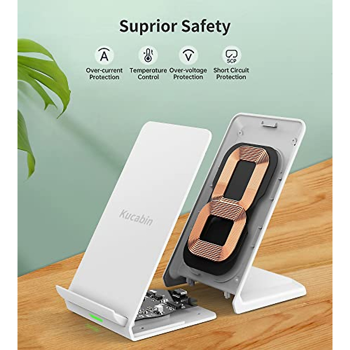 Wireless Charger, [2 Pack] 10W Max Fast Wireless Charging Stand Compatible with iPhone 14/13/12/12 Pro/11 Pro Max/SE 2020/XR/XS, Galaxy S22/S22 Ultra/S21/S20/S10 Plus(No AC Adapter)