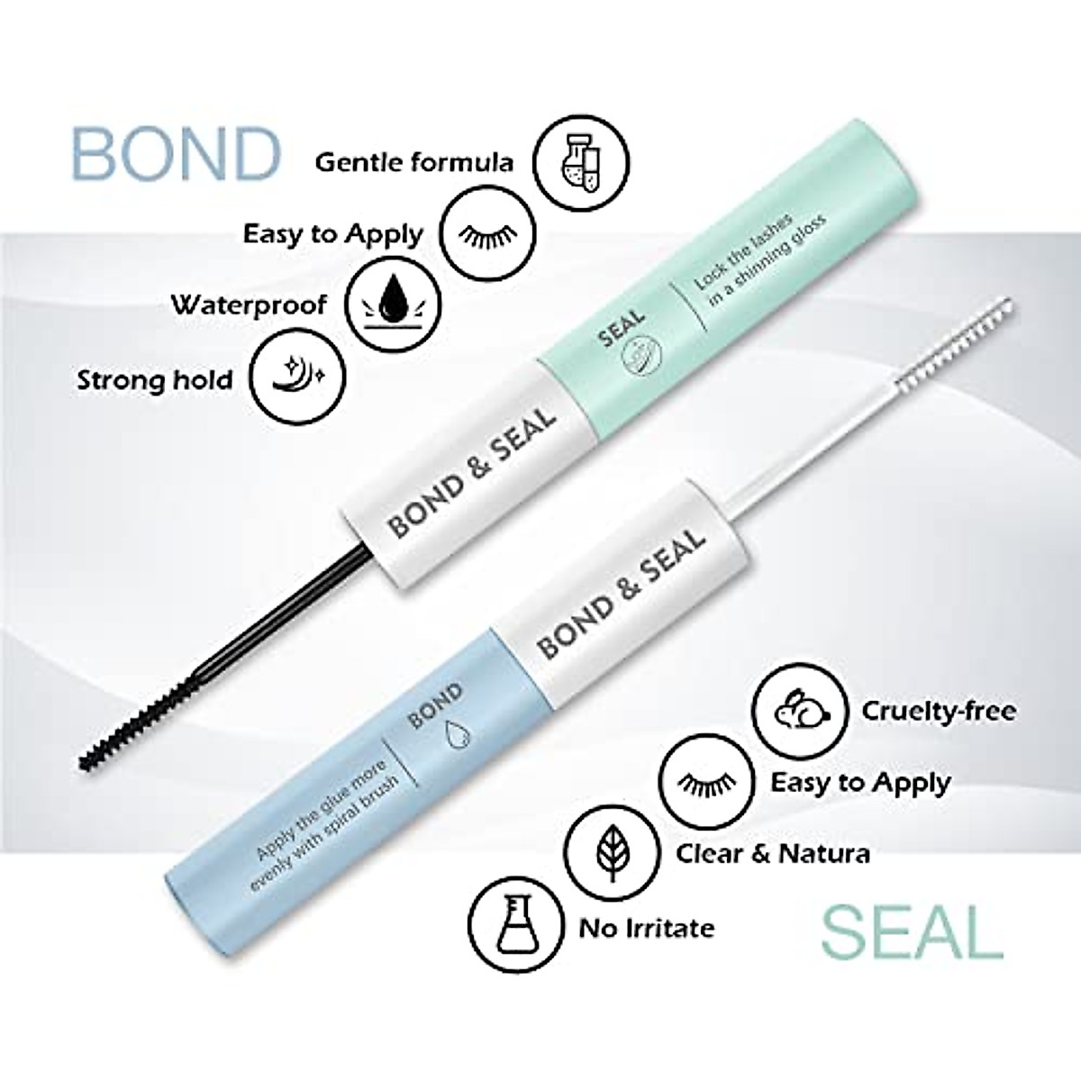 FLOMAZE Lash Bond and Seal DIY Eyelash Extension Glue Super Strong Hold Eyelash Adhesive Sensitive Waterproof, Gentle Formula Latex-Free Eyelash Glue