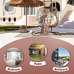 BULEXYARD Double Swing Egg Chair with Stand for Bedroom, Outdoor 2 Person Large Wicker Hanging Chair Oversized Twins Patio Loveseat