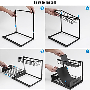 Bathroom Organizer Countertop - 2 Tier Bathroom Counter Organizer, Metal Countertop Standing Rack Cosmetic Organizer Holder Vanity Organizer Kitchen Spice Rack Under Sink Organzier for Bathroom