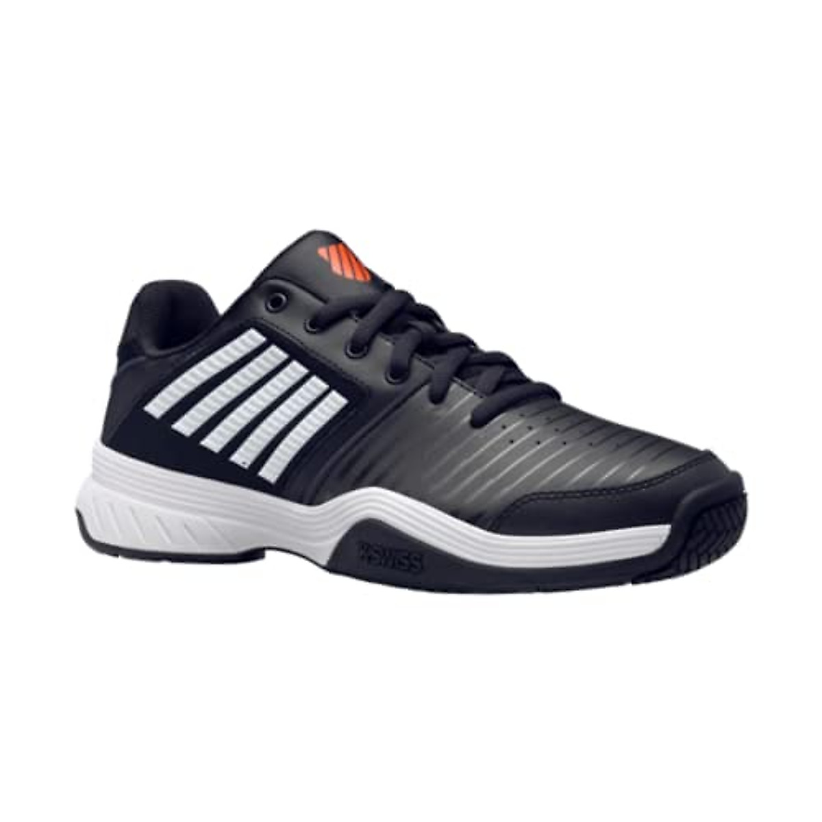 K-Swiss Men's Court Express Tennis Shoe, Jet Black/White/Spicy Orange, 9 M