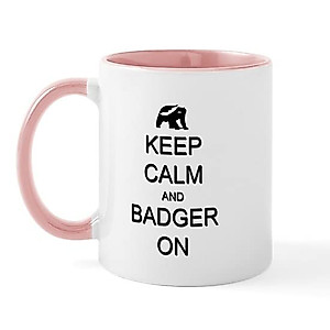 CafePress Keep Calm And Badger On Mug Ceramic Coffee Mug, Tea Cup 11 oz