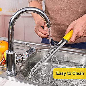 Dulcicasa Classic Zester and Grater - Professional Kitchen Lemon Zester for Lime, Cheese, Garlic, Ginger, Chocolate, Vegetables, Fruits, Dishwasher Safe (Narrow)