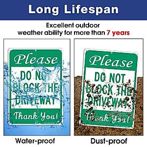 Please Do Not Block The Driveway Thank You Sign, No Parking Sign, 14 x10 Inches .40 Rust Free Aluminum, UV Protected, Durable Ink, Weatherproof, Weather Resistant, Easy To Mount, Indoor & Outdoor Use