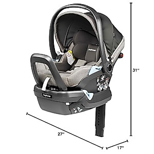 Peg Perego Primo Viaggio 4-35 Lounge - Reclining Rear Facing Infant Car Seat - Includes Base with Load Leg & Anti-Rebound Bar - for Babies 4 to 35 lbs - Made in Italy - City Grey (Grey)