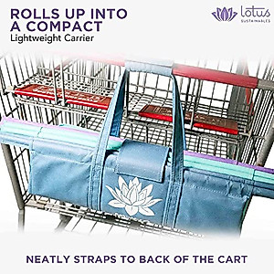 Lotus Trolley Bag -Lrg Club Cart Version-w/LRG COOLER Bag & Egg/Wine holder! Reusable Grocery Cart Bags sized for COSTCO, SAMS, ALDI, HEB & BJ. Eco-friendly 3-Bag Grocery totes