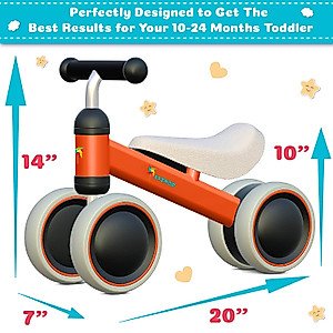 AVENOR Baby Balance Bike Toys for 1 Year Old Gifts Boys Girls 10-24 Months Kids Toys Toddler Best 1st Birthday Girl Boy Gift Children Walker Baby Walker No Pedal Infant 4 Wheels Bicycle