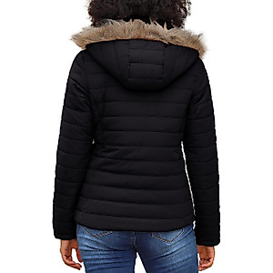 Vetinee Women Winter Jackets Jacket For Women Black Puffy Jacket Women Puffer Jacket Womens Womens Warm Coat Black Size Large Size 12 Size 14