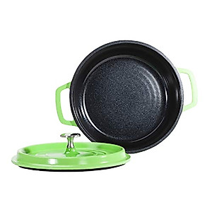 GET Heiss CA-011-G/BK Cast Aluminum Dutch Oven, 2.5 Quart, Round, Green